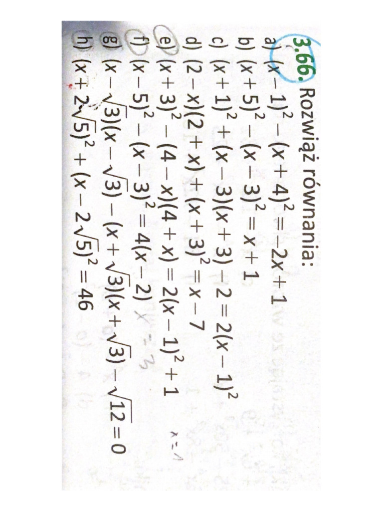 3.66.-Rozwiaz-Rownania Wzory SKR Mnożenia | PDF