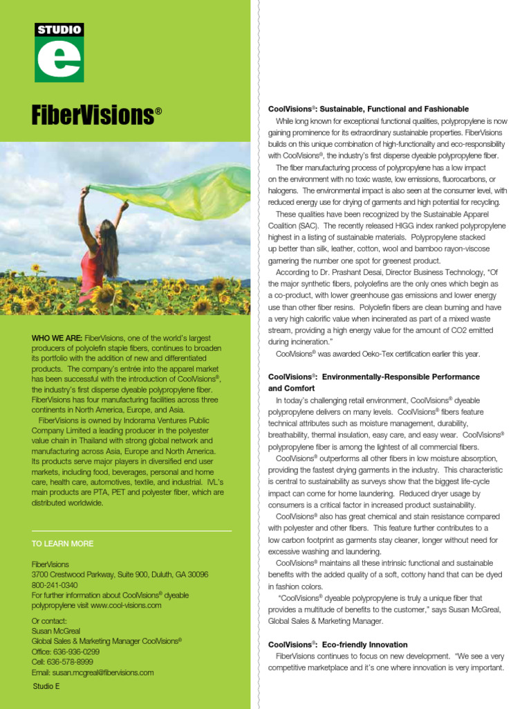 StudioE FiberVisions CoolVisions | PDF | Recycling | Materials