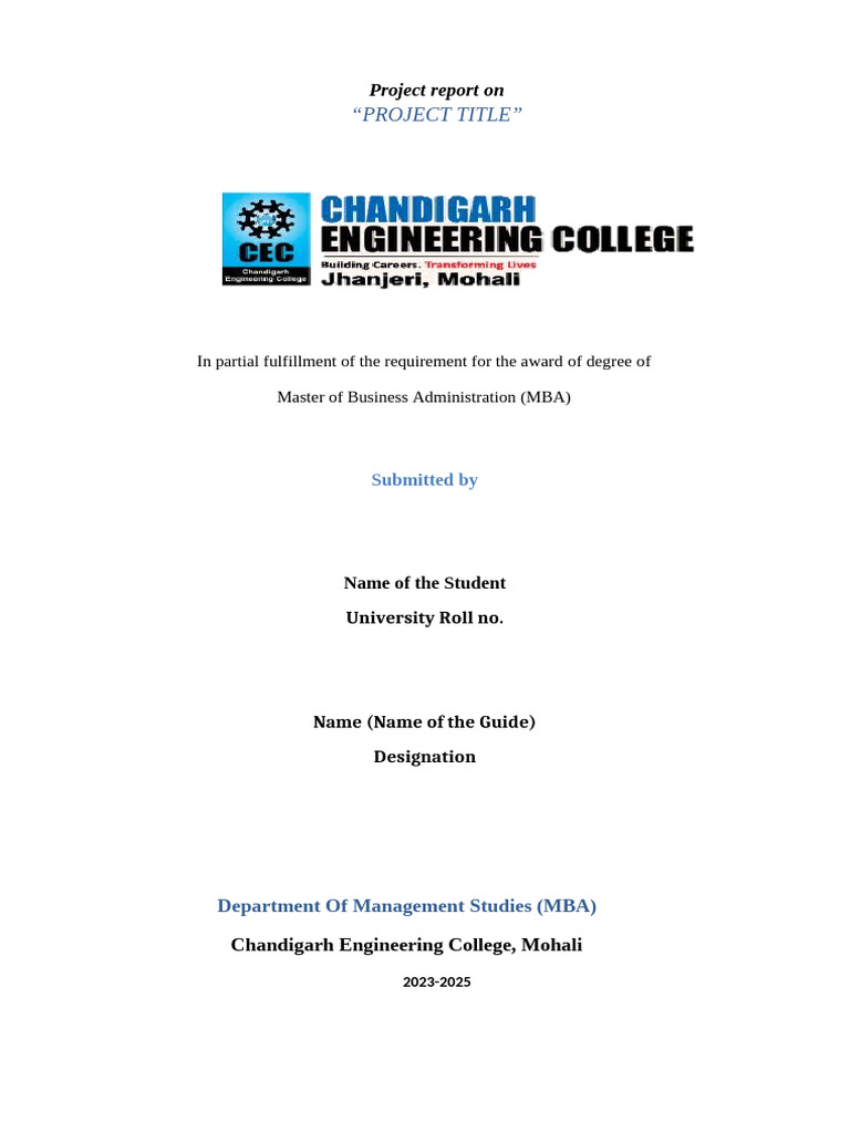 CEC Project Preparation & Submission Guidelines | PDF | Methodology | Thesis