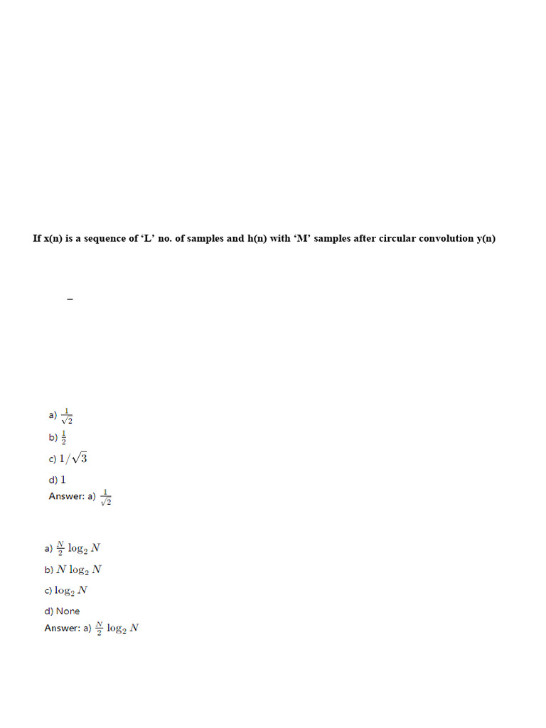 DSP Important Bits For I MID | PDF | Discrete Fourier Transform | Filter (Signal Processing)