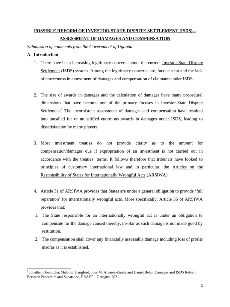 A Final Draft Write Up on Assessment of Damages and Compensation | PDF ...