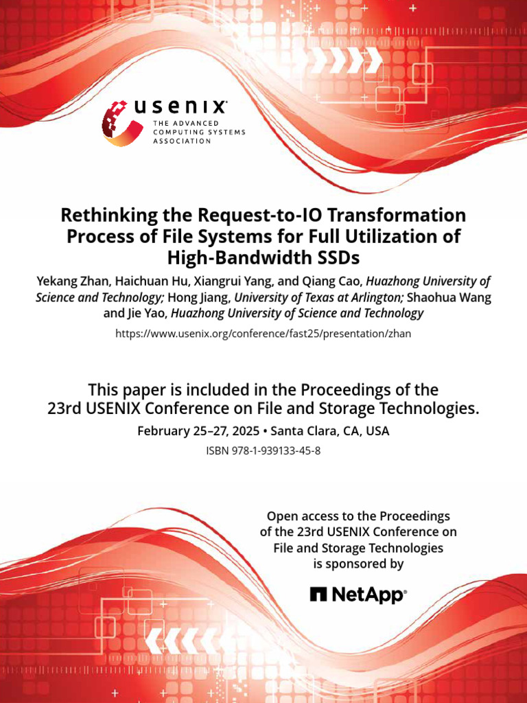 Fast25 Zhan | PDF | Solid State Drive | Cache (Computing)