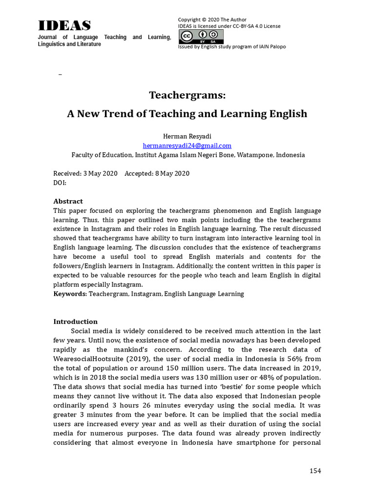 A New Trend of Teaching and Learning English | PDF | Learning | English ...