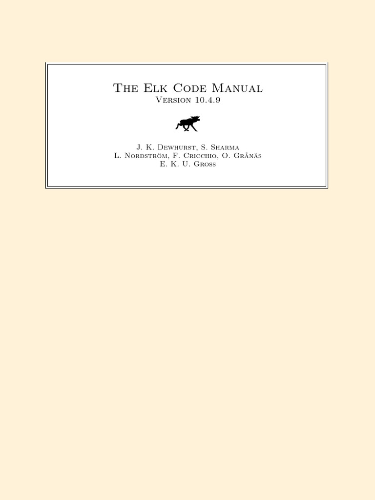 elk | PDF | Computer Programming | Physical Chemistry