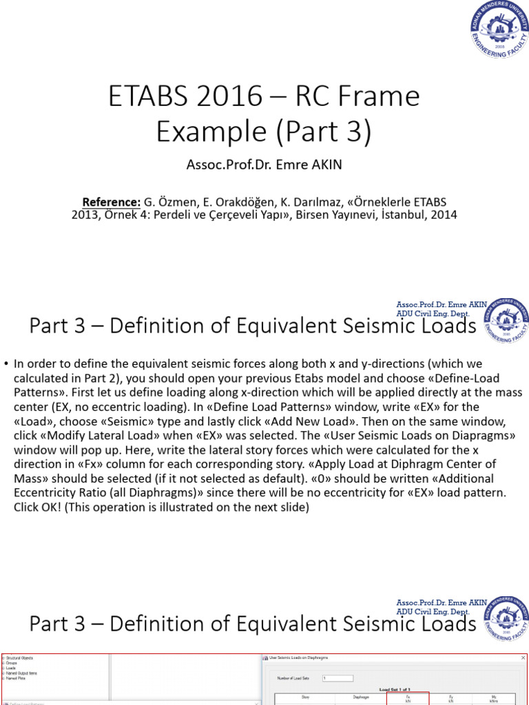 ETABS Seismic Load Definition Guide | PDF | Bending | Beam (Structure)