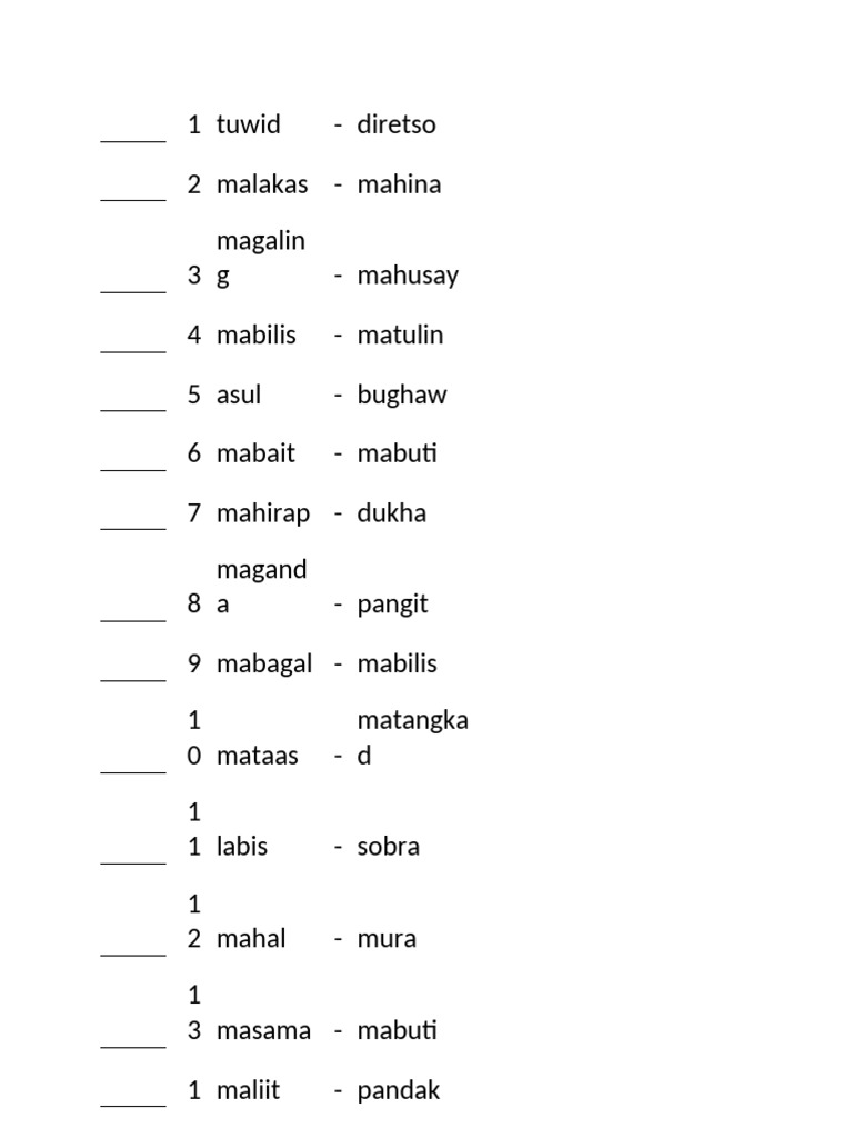 filipino quiz | PDF