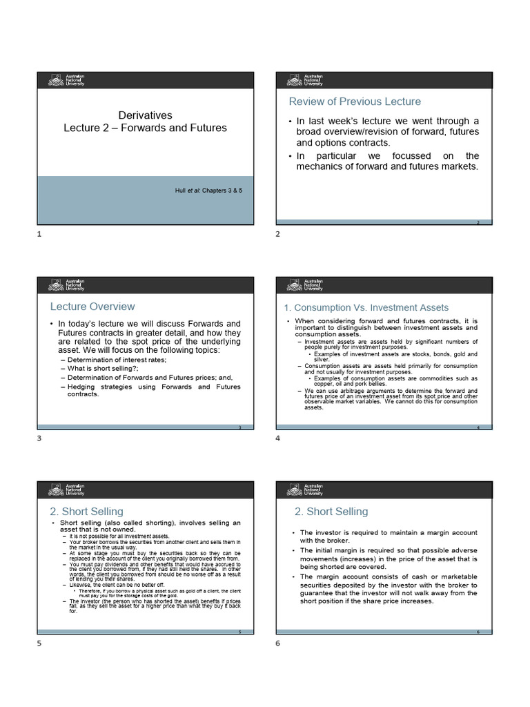 Forwards and Futures Contracts Explained | PDF | Futures Contract ...