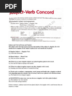Class Ix - English - Subject Verb Concord Notes | PDF | Plural | Verb
