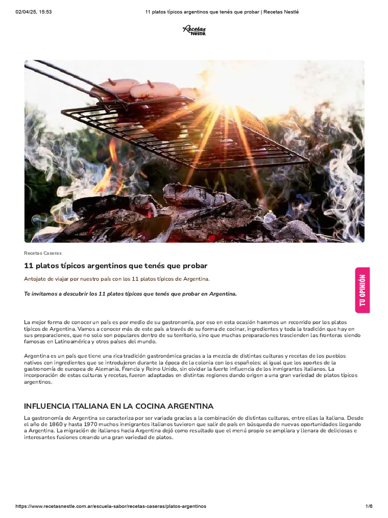 11 Platos Típicos Argentinos Que Tenés Que Probar - Recetas Nestlé ...