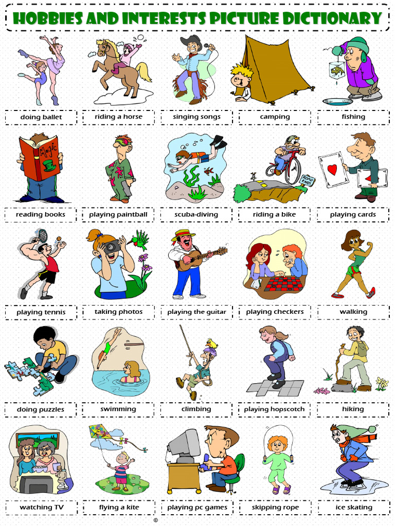 2cours Hobbies 25 Englishwsheets 1 | PDF