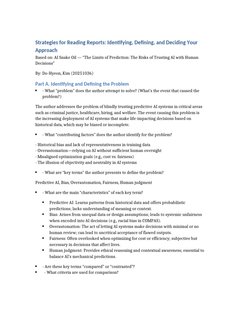 Reading Report Strategy Format | PDF | Artificial Intelligence ...