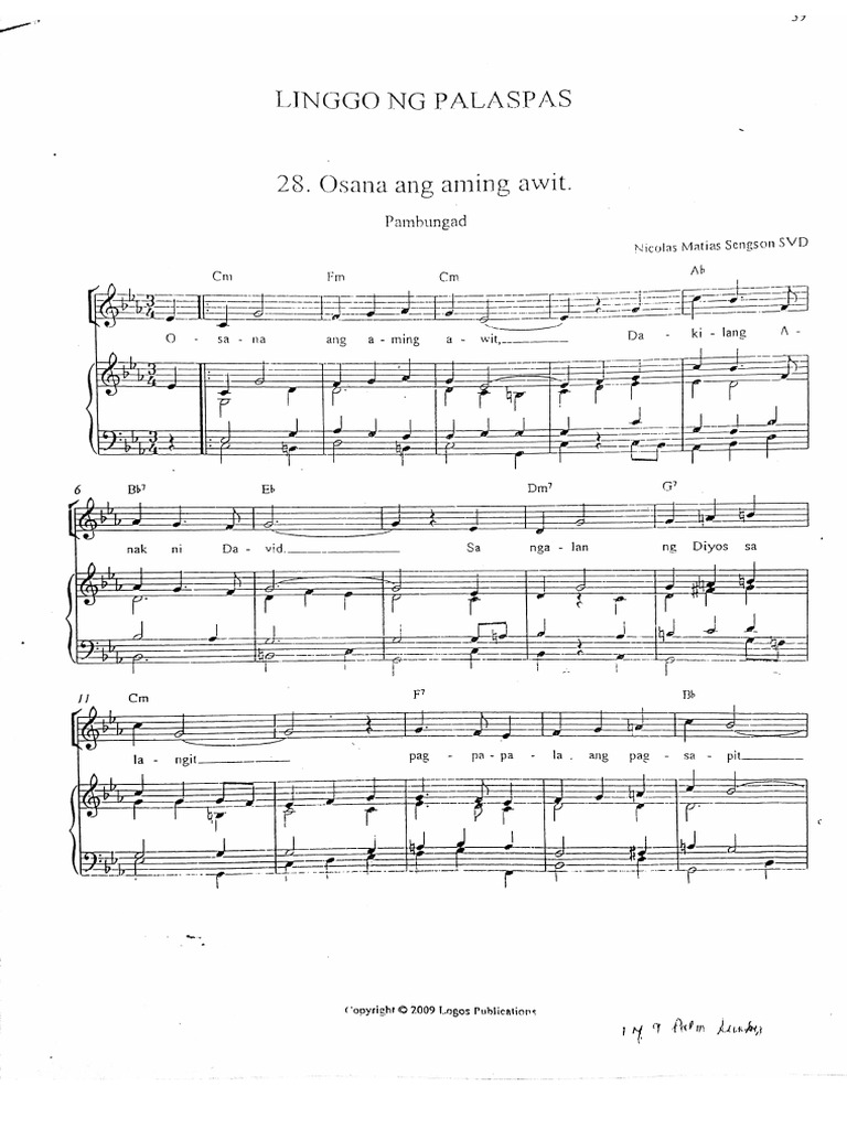 [Palm Sunday] Osana ang Aming Awit | PDF