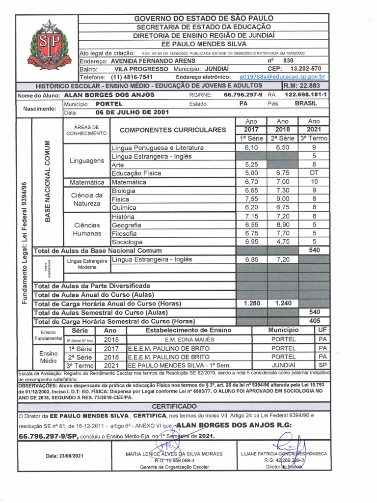 HistÃ Rico Alan | PDF