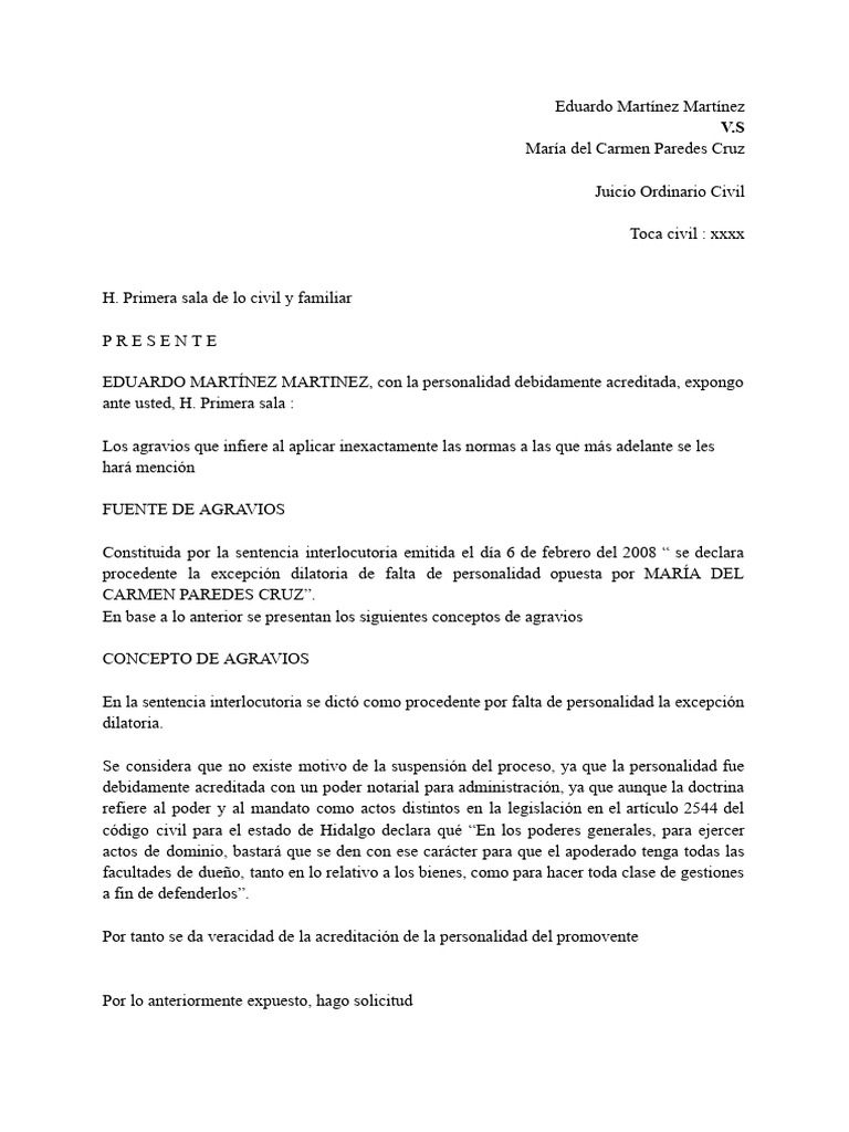 Expresión de Agravios | PDF