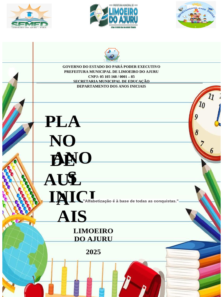 PLANO DE AULA Anos Iniciais 2025 | PDF | Aprendizado | Pedagogia