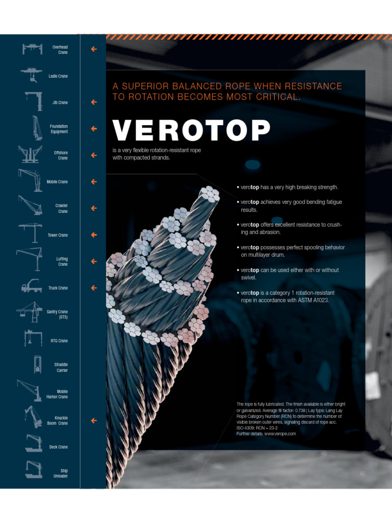 FICHA TECNICA VEROTOP_2019 | PDF | Crane (Machine) | Equipment
