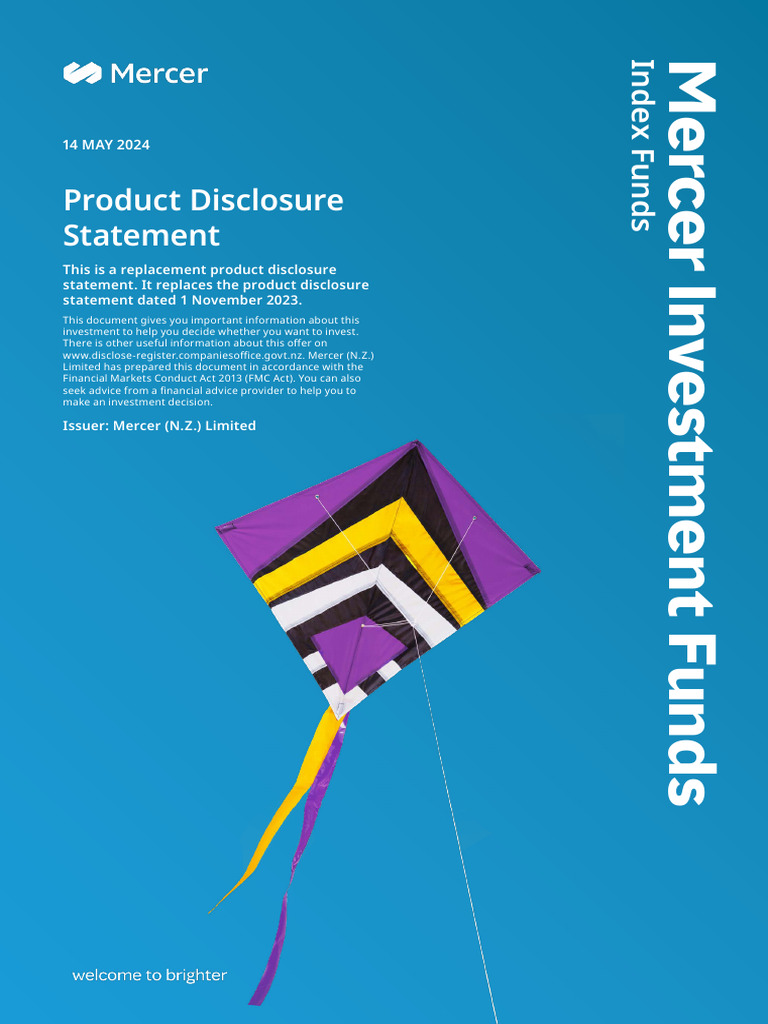 Mercer Investment Funds Pds Index Funds | PDF | Investment Fund ...