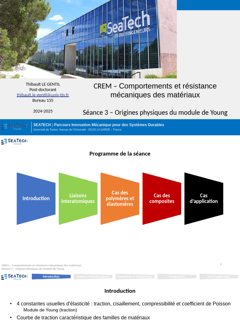 Chapitre 3 - Origines Physiques Du Module de Young | PDF | Élastomère | Module de Young