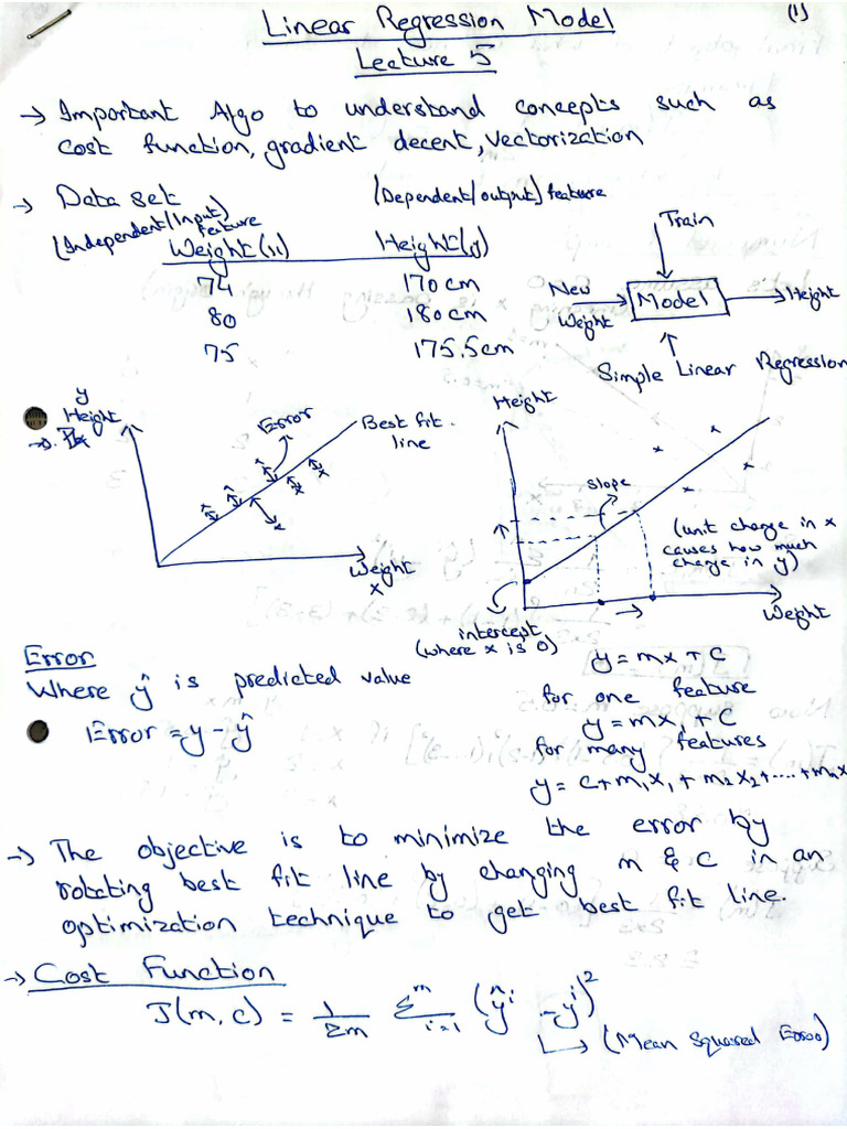 Lecture 5 (Linear Regression Model) | PDF
