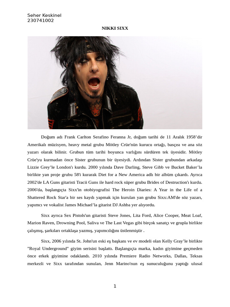Nikki Sixx | PDF