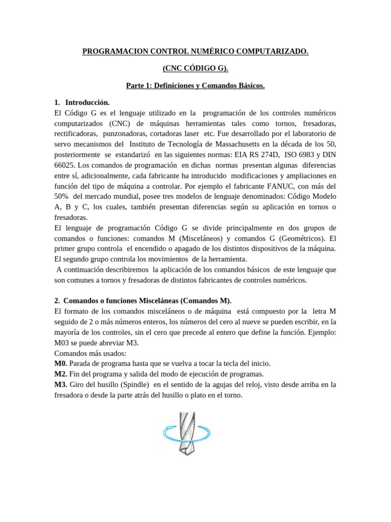Programación Control Númerico | PDF | Control numerico | Velocidad
