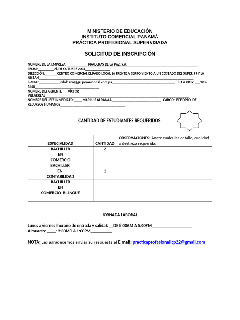 2024 Formularios Solicitud de Cupos | PDF