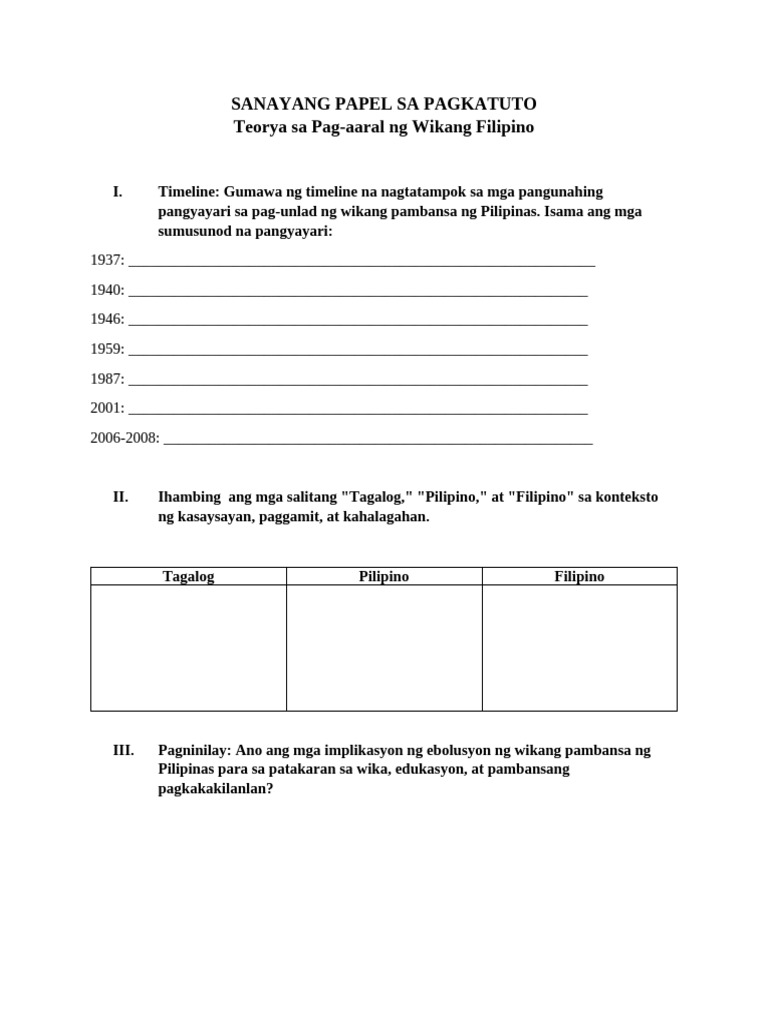 SANAYANG-PAPEL-SA-PAGKATUTO-1 | PDF