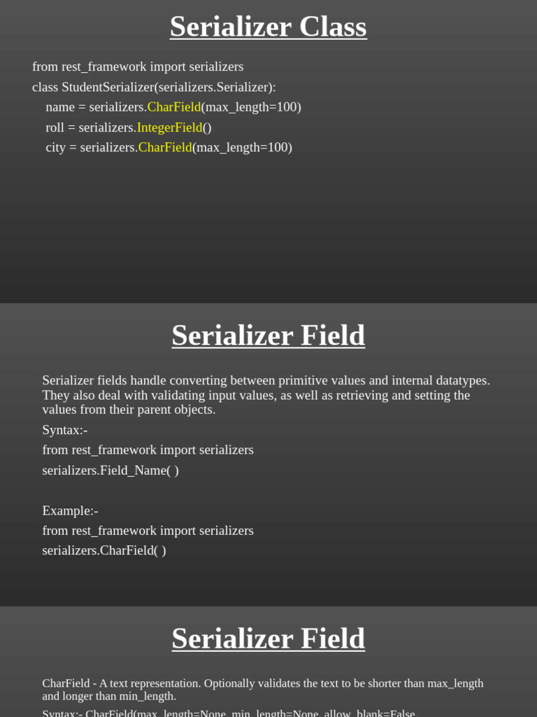 5. Serializer Fields and Arguments | PDF | Parameter (Computer Programming) | Boolean Data Type