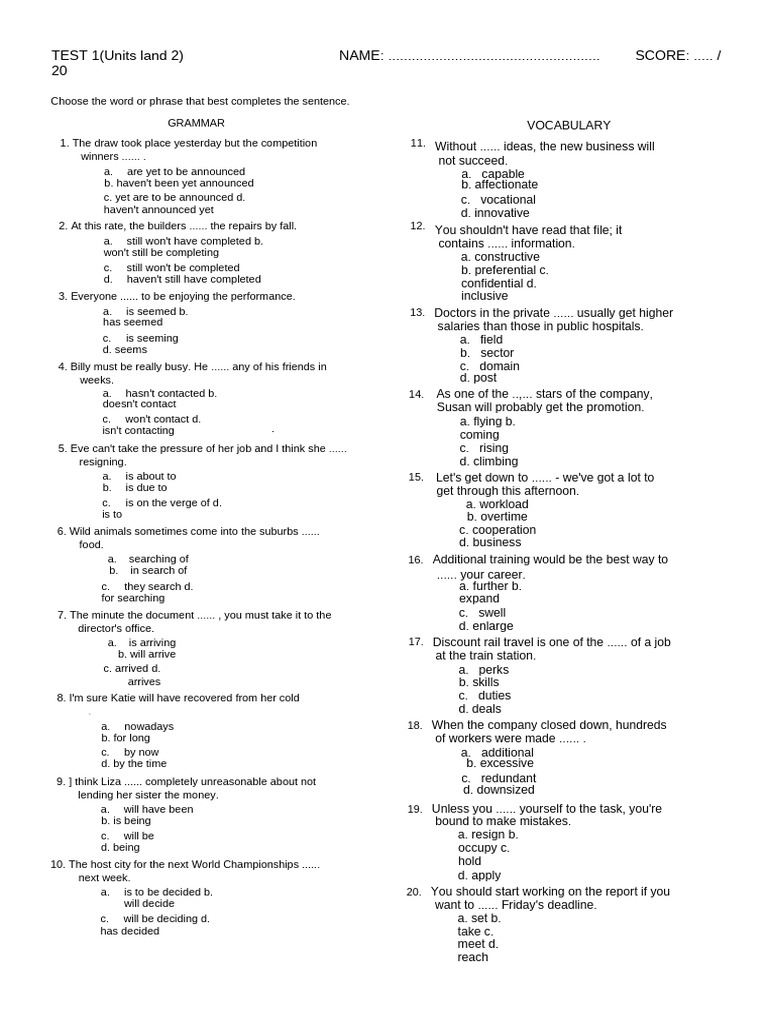 Mastermind-Test-1-13 Conv | PDF | Linguistics