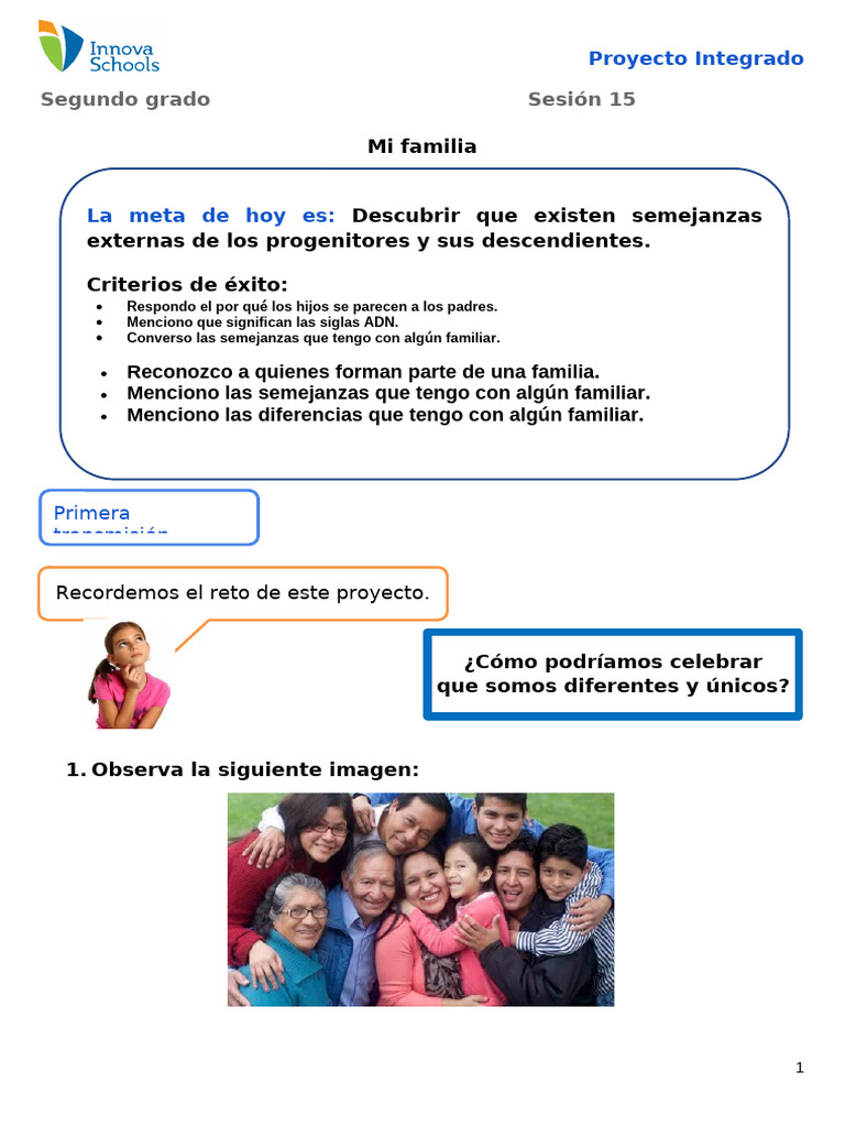 Ficha de Mi familia | PDF