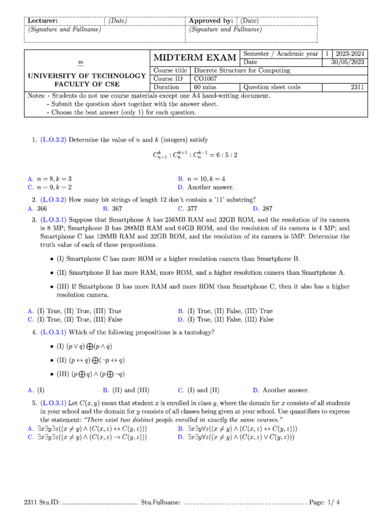 Midterm 231 Conv | PDF