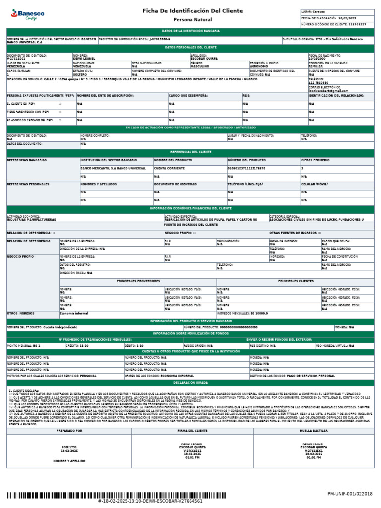 EXPEDIENTE DEI BANESCO | PDF | Bancos | Economias