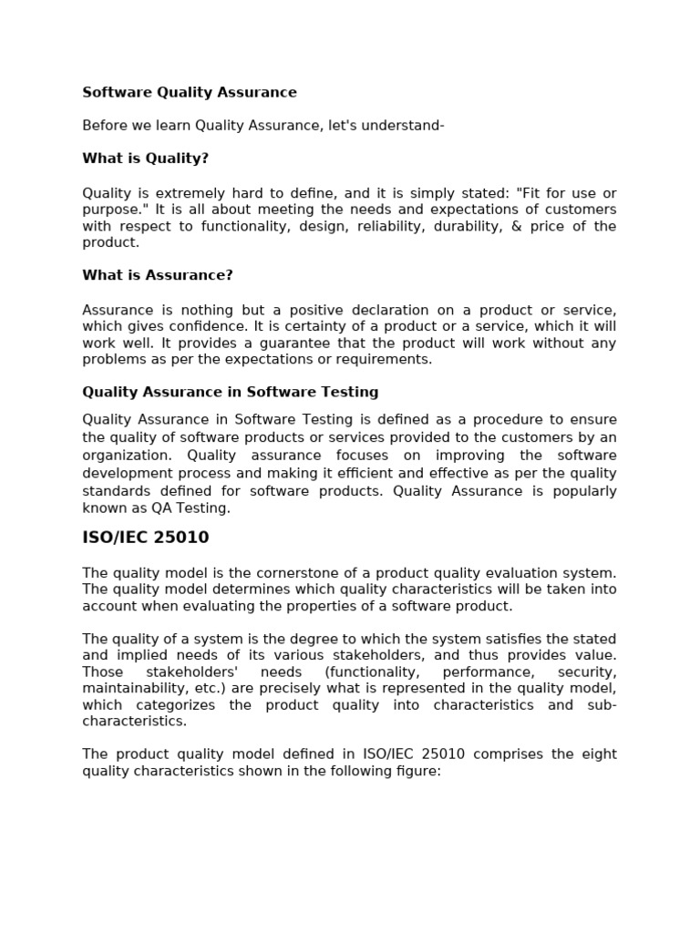 Unit - 4 - Software Quality Assurance Standards | PDF | Quality Assurance | Quality (Business)