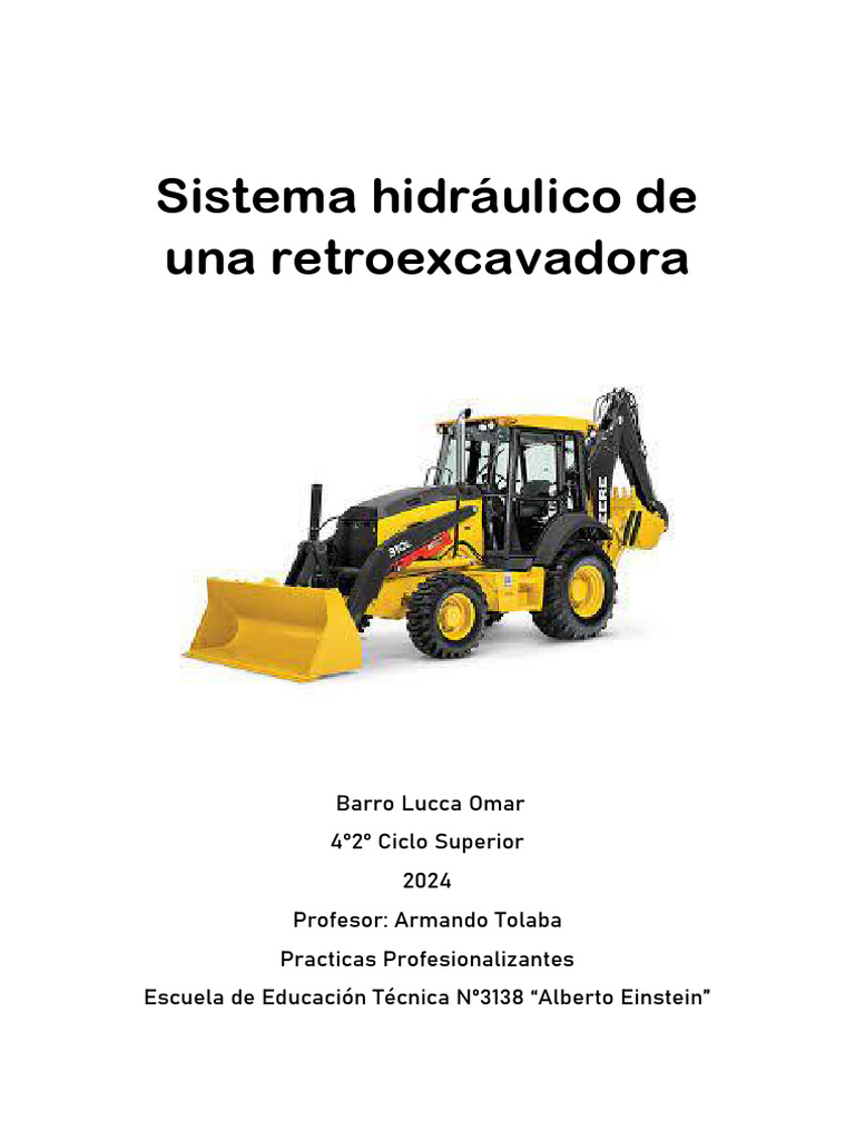 Sistema Hidráulico de Retroexcavadora | PDF | Motores | Alcantarillado