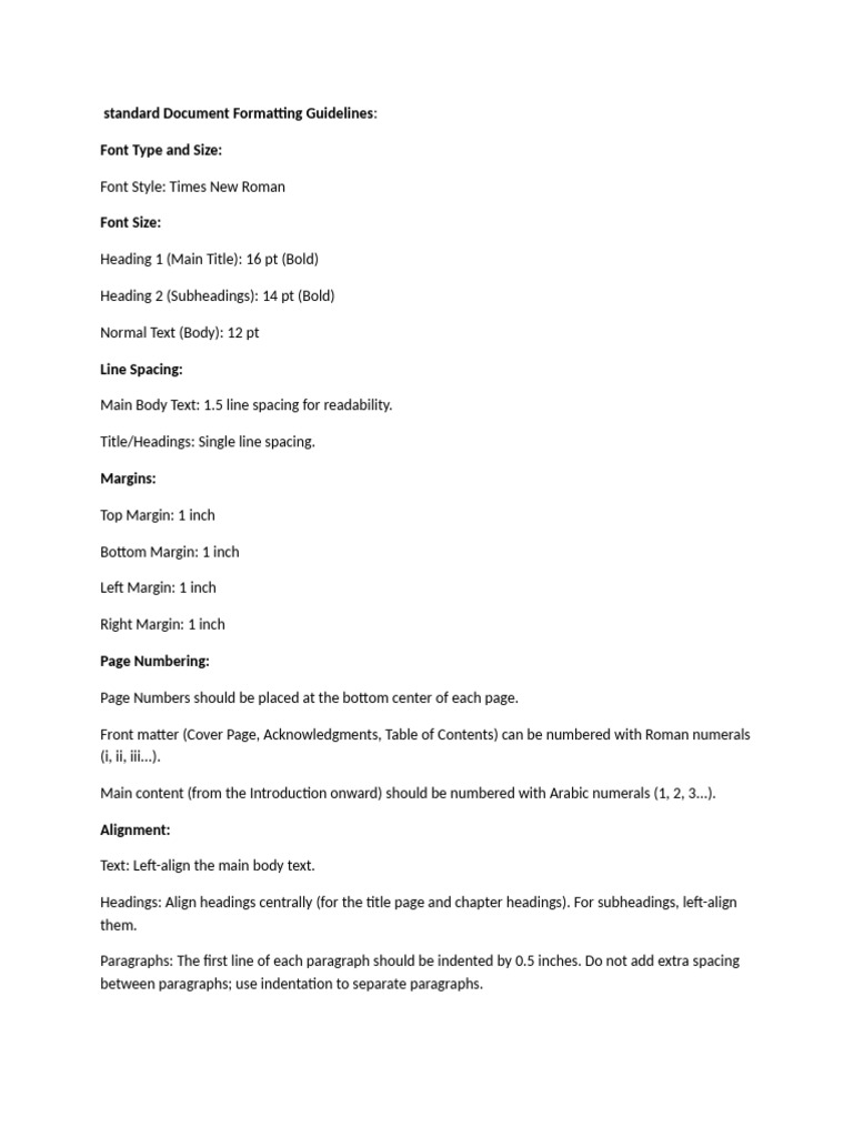 Document Formatting Guidelines | PDF