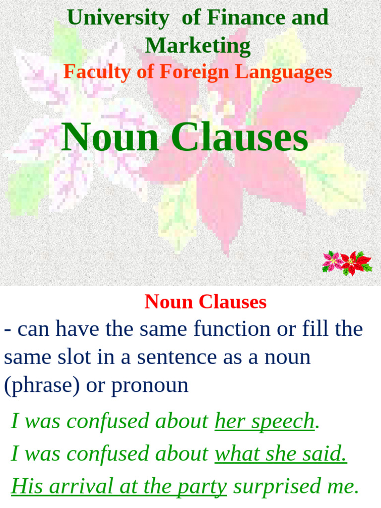 Noun Clauses | PDF | Pronoun | Semantics