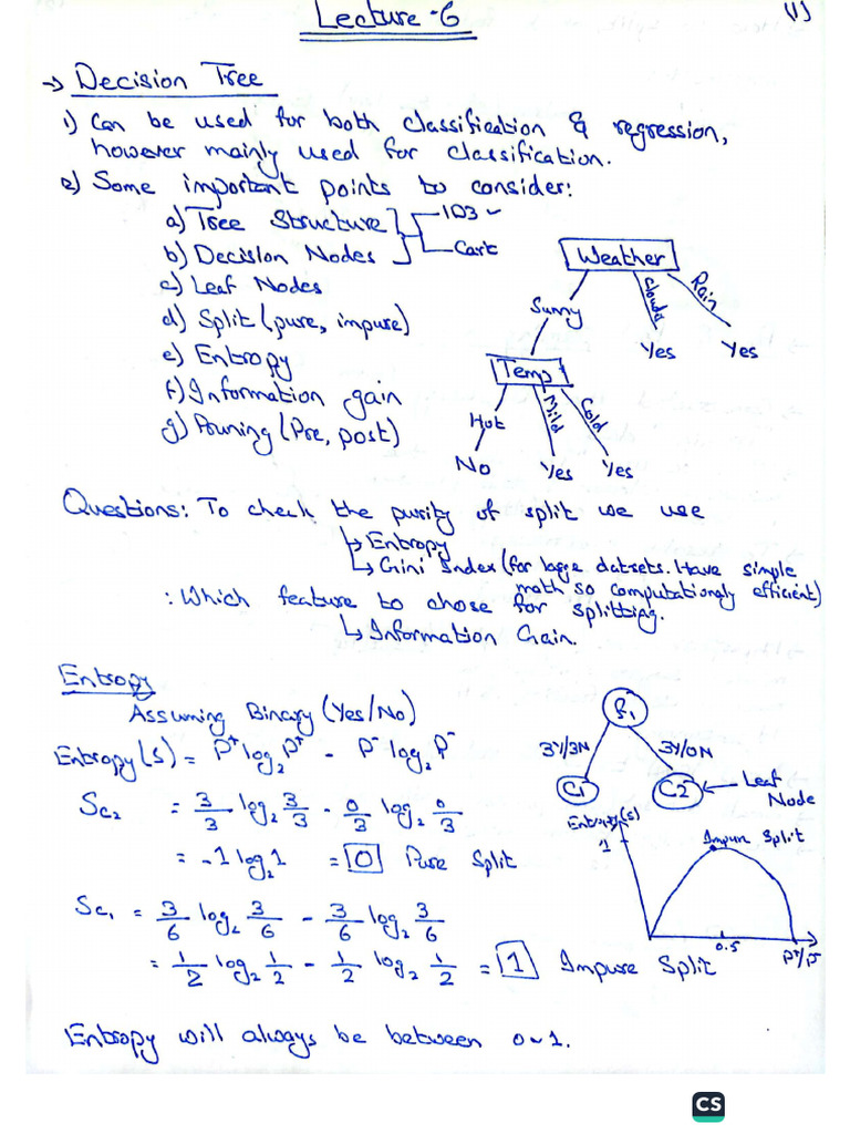 Lecture 6 (Decision Trees) | PDF