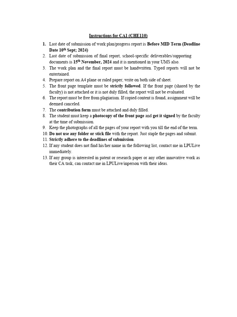 CA1 Topic Rubrics | PDF