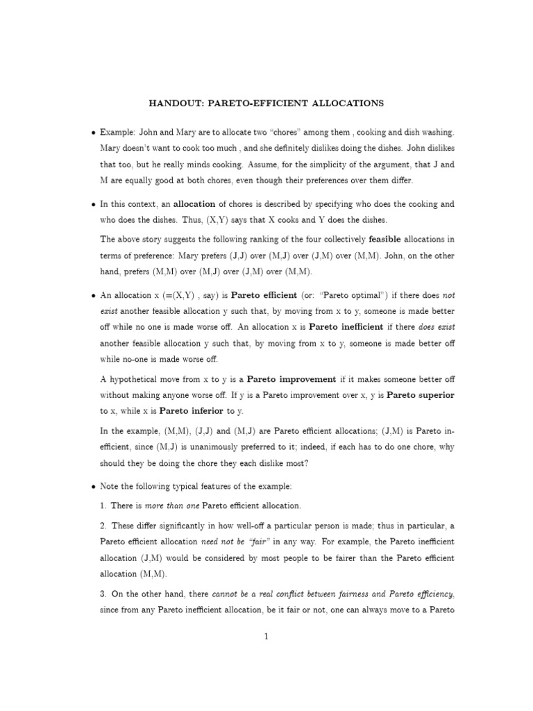 Understanding Pareto-Efficient Allocations | PDF | Pareto Efficiency ...