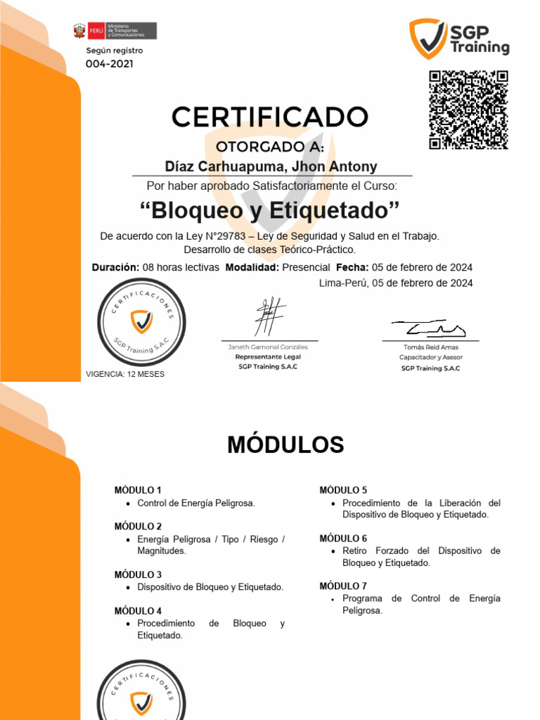 Bloqueo y Etiquetado - Díaz Carhuapuma, Jhon Antony | PDF