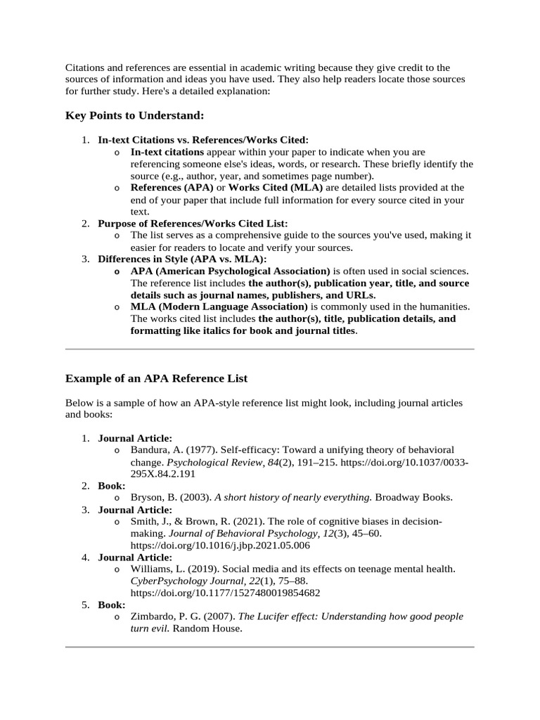 Citations and References Are Essential in Academic Writing Because They ...