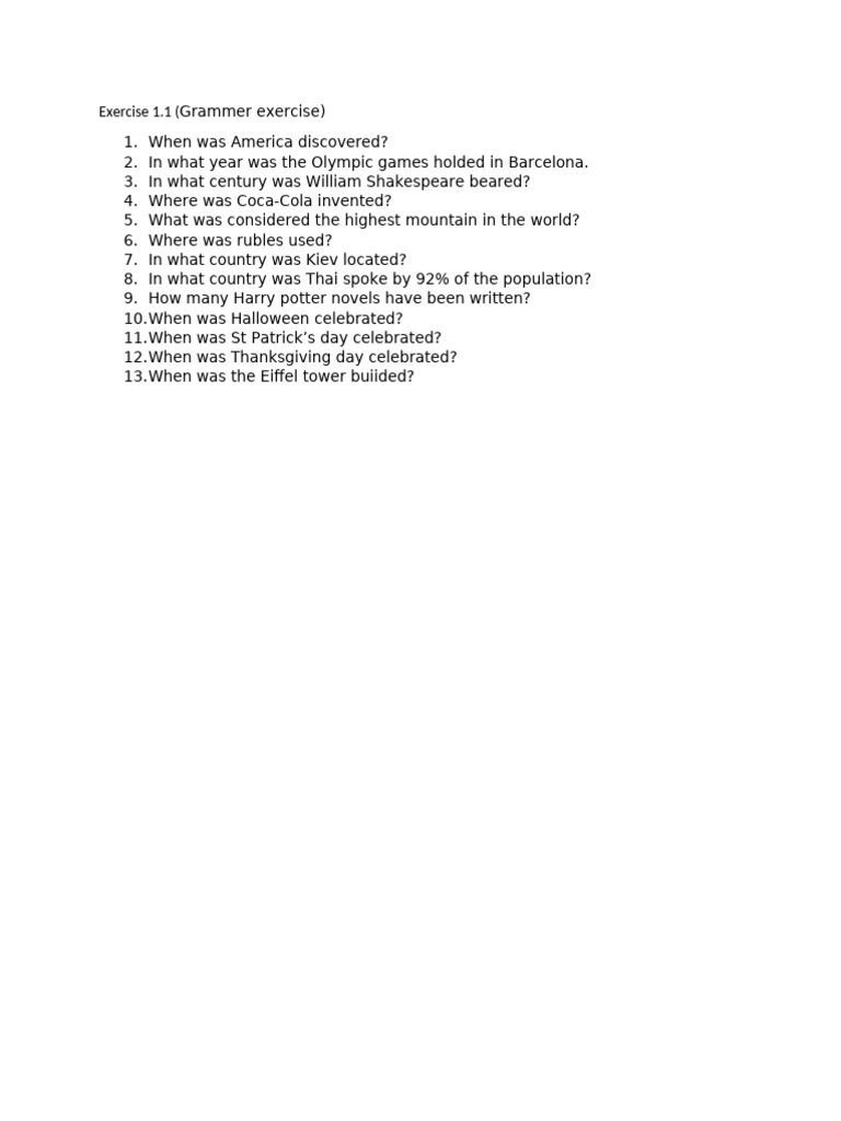 Exercise 1 | PDF