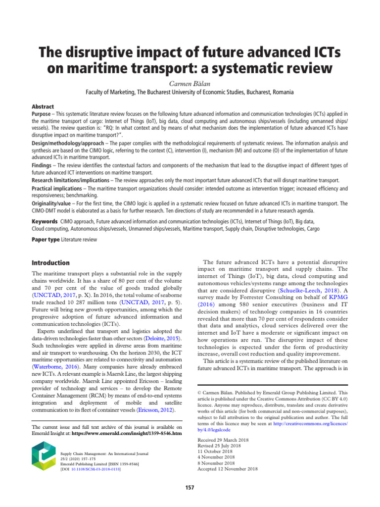 10 1108 - SCM 03 2018 0133 | PDF | Systematic Review | Internet Of Things