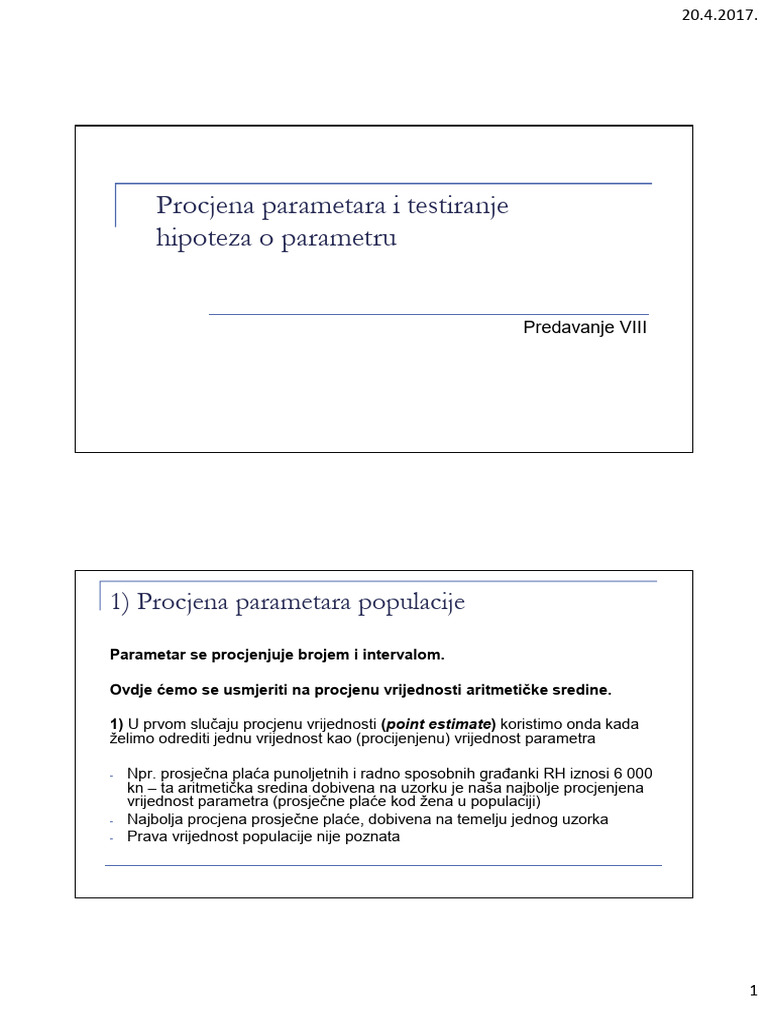 Procjena Parametara | PDF