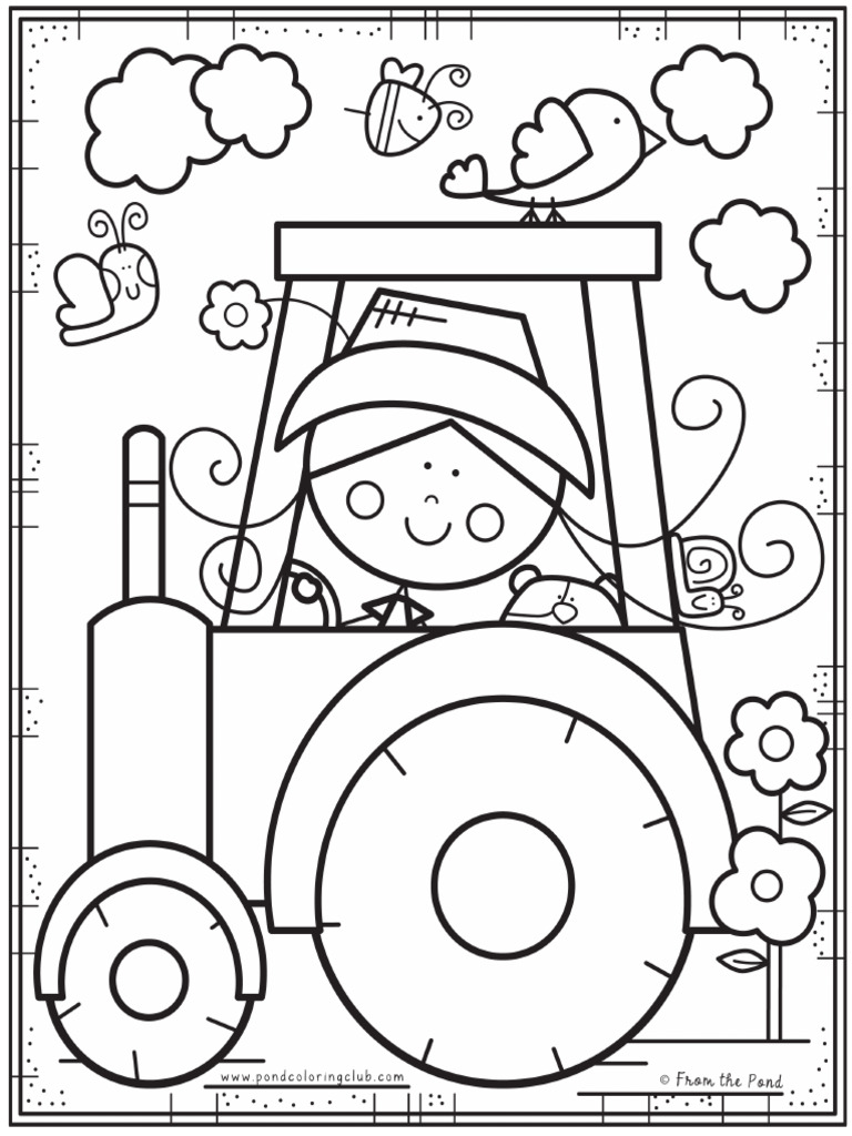COL Free Farm Tractor Coloring Page | PDF