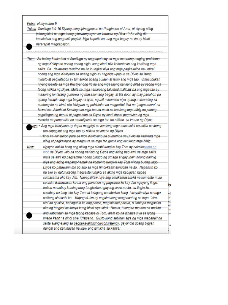 SAMPLE PERSONAL BIBLE STUDY_TAGALOG | PDF