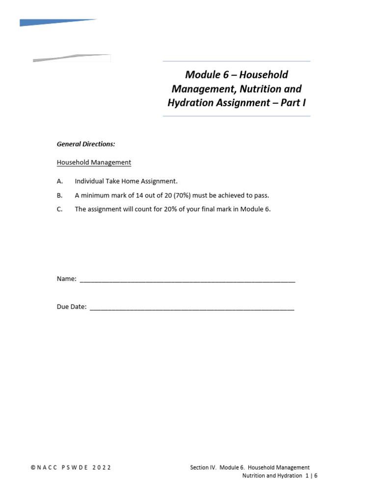 IV-7 Assigmt - Module 6 Household Management-1-4 | PDF | Housekeeping ...
