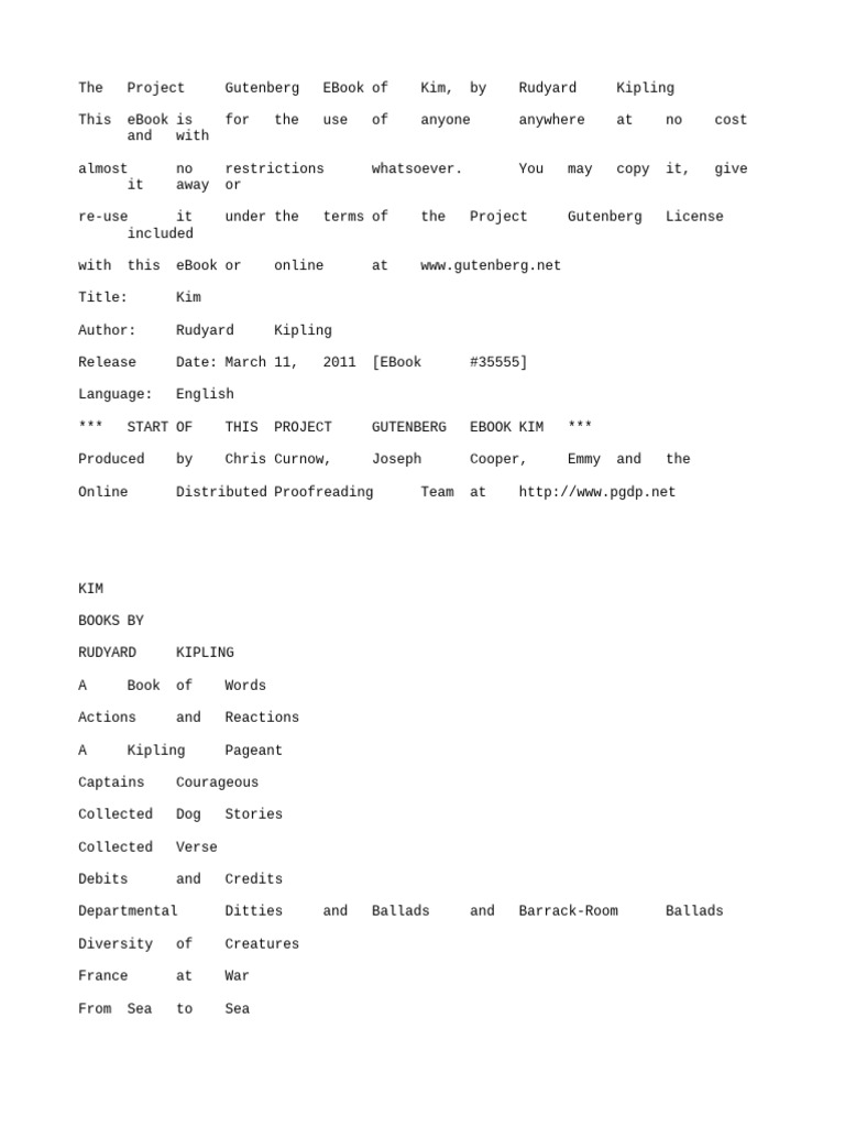 Kim | PDF | Rudyard Kipling | Kim (Novel)
