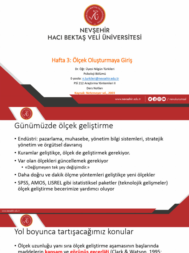 Hafta 3 Olcek Olusturma PDF | PDF