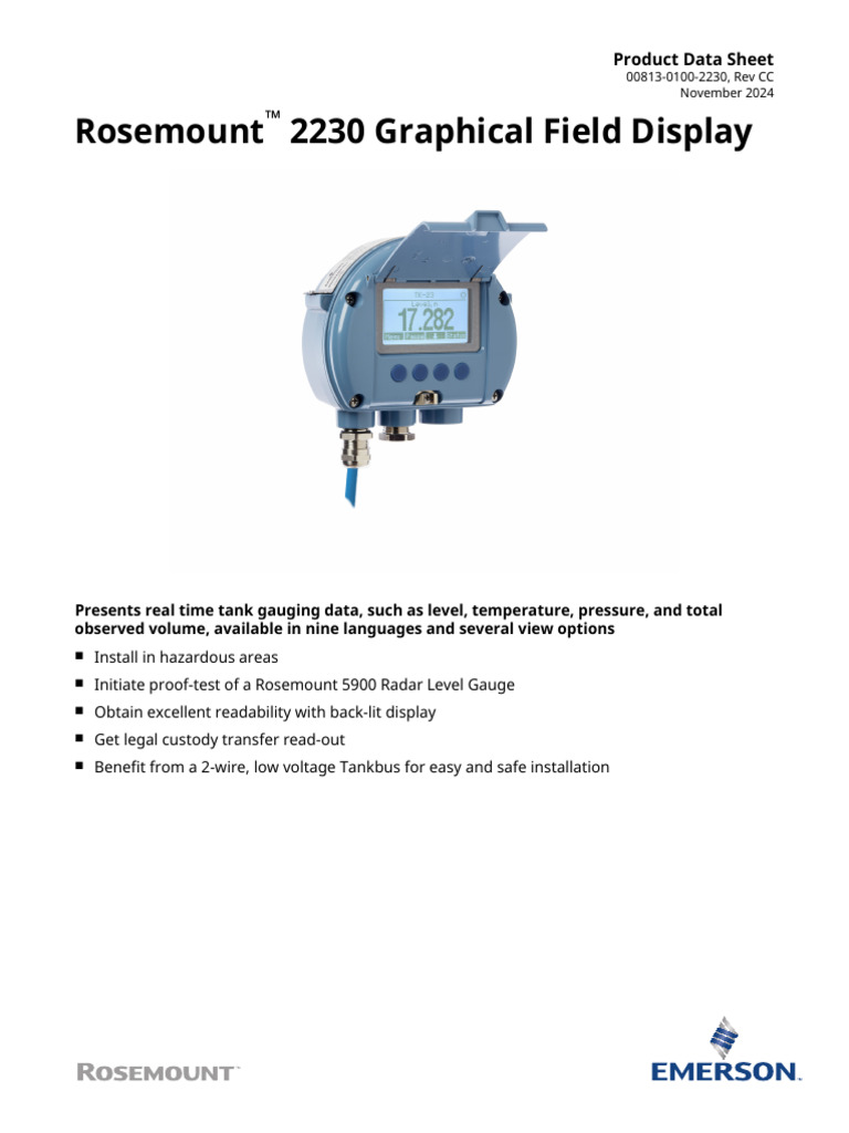 Product Data Sheet Rosemount 2230 Graphical Field Display en 104524 ...
